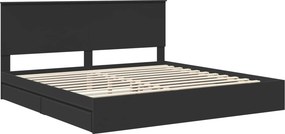 Postel s úložným prostorem Černá 200 x 200 cm Kompozitní dřevo 3411174