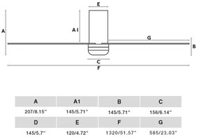 FARO 33828WT-1TW - LED Stm. vent. PUNT TUB M LED/18W/230V bílá pr. 132 cm WT +DO