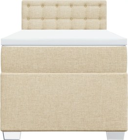 Box spring postel s matrací krémová 100 x 200 cm textil 3285818