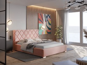 Manželská čalouněná postel 160x200 cm Olympia Barva: Růžová - Jasmine 61