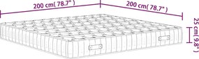 vidaXL Taštičková pružinová matrace středně tvrdá 200 x 200 cm [3206418]