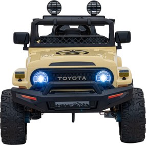 Ramiz Elektrické autíčko Toyota FJ Cruiser béžové + ovladač + pohon 4x4 + LED a audio + EVA kola + plynulý rozjezd