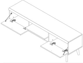 Televizní stolek 160 cm PAVLIS - dub riviera / bílý