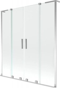 Mexen Velar L Duo, 2-křídlová posuvná vanová zástěna 140 x 150 cm, 8mm čiré sklo, chromová, 896-140-003-02-01