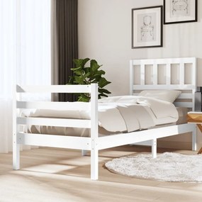 vidaXL Rám postele masivní dřevo 90 x 200 cm [3101075] Barva: Bílá