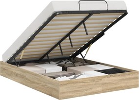 Ottoman postel Sonoma dub 193 x 135 x 25 cm Dřevěný materiál 3409279
