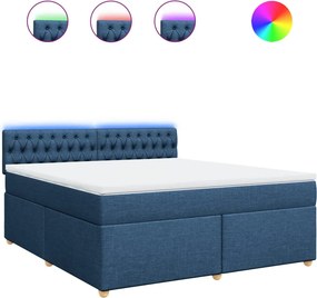 Box spring postel s matrací modrá 180x200 cm textil 3289072