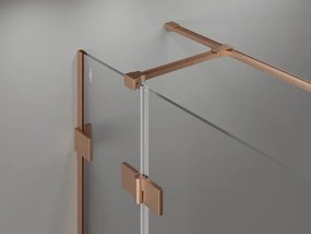 Mexen Lunar T, sklápěcí sprchový kout levý 110 x 70 cm, 8mm čiré sklo, profil měděná matná, 834T-110-070-65-00-L