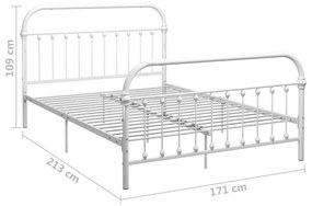 Petromila Rám postele bílý kovový 160 x 200 cm
