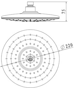 Mereo talířová sprcha horní 220 x 220 mm s kloubem pochromovaný plast chrom CB585C