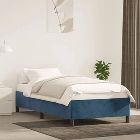 Rám postele tmavě modrý 90 x 190 cm samet - Default Title