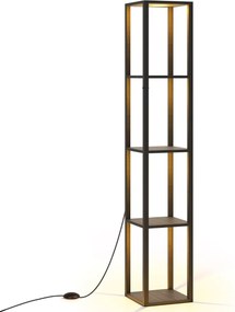 Costway Stojací lampa 162 cm s policemi a stmívatelnými LED světly a nožním
