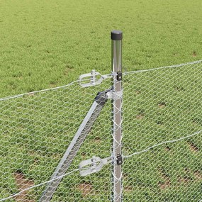 Hexagonální kotvení plotu 10 x 0,5 m Pozinkovaná ocel Stříbrná 3352906