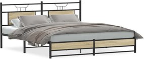 Kovový rám postele bez matrace dub sonoma 183 x 213 cm 3325121