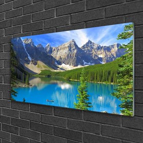 Obraz na skle Jezero Hora Les Krajina 140x70 cm
