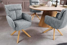 Designová otočná židle Maddison zelená / dub