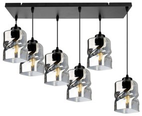 Light for home - Moderní závěsné svítidlo se šesti skleněnými stínidly NIKI 2195/6, E27, Černá