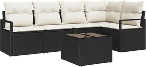 Set pohovek 6 ks Černá polyratan 3346387