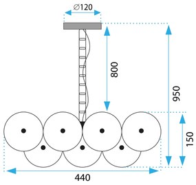 Toolight Stropní svítidlo APP1307-CP BLACK