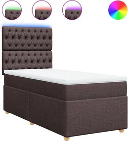 Box spring postel s matrací tmavě hnědá 90x200 cm textil 3293473