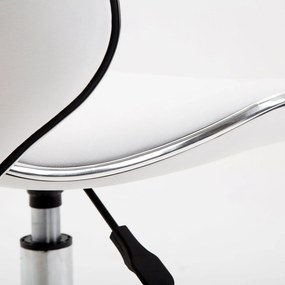 HOMCOM Rolling Stool Pracovní Stolička s Nastavitelnou Výškou 44-56 cm a Opěradlem, 360° Otočná Kancelářská Stolička pro Masážní Salón, Kancelář, Kli…