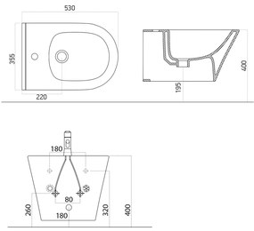 Sapho AVVA bidet závěsný 35,5x53 cm, bílá 100324