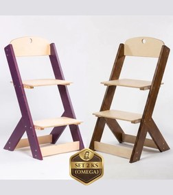 Lucas Wood Style - rostoucí židle OMEGA III zvýhodněný set 2 ks - fialová +  ořech