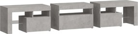 TV skříňka s LED osvětlením betonově šedá 200x36,5x40 cm 3152813