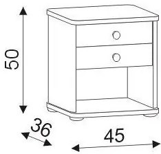 HP-Nábytek Noční stolek Robin BUK