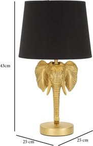 Stolní lampa Elephant 43 cm černo-zlatá