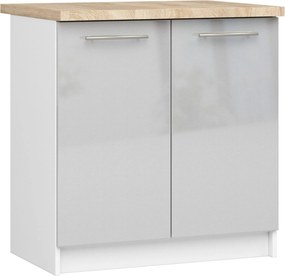 Kuchyňská skříňka Olivia S80 2D bílá/metalický lesk