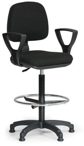 Zvýšená pracovní židle Milano s područkami, černá