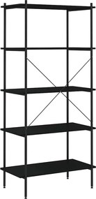 Policový regál s 5 policemi černý 80 x 40 x 163 cm 336347