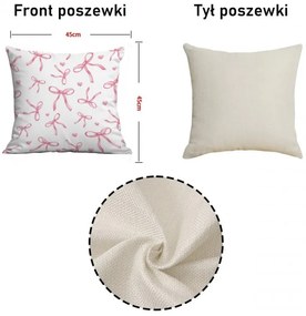 Flamenco Mystique Povlak na polštář 45x45 cm bílý a růžový s motivem BOWS POD228