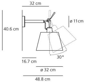 Nástěnné svítidlo TOLOMEO PARETE DIFF. - 1186010A - Artemide