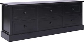 vidaXL TV stolek 108 x 30 x 40 cm masivní dřevo pavlovnie [338526] Barva: Černá