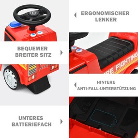 Costway Dětské hasičské auto s licencí Mercedes Benz červené – 62 × 29 × 43 cm