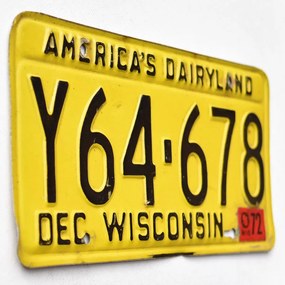 Americká SPZ Wisconsin 1972 Yellow Y64-678