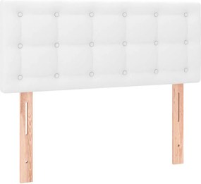 Box spring postel s matrací a LED bílá 80 x 200 cm umělá kůže 3134190