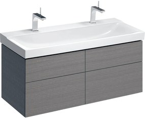 Geberit Xeno 2 - Skříňka pod umyvadlo 1200 mm s LED svítidlem, 4 zásuvky, šedá 500.518.43.1