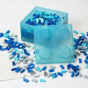Room Copenhagen LEGO Storage Brick 4 / Víčko Glitter / světle modrá/pr