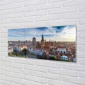 akrylový obraz Gdańsk Panorama kostel 120x60 cm