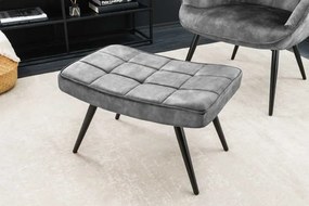 Moderní taburet Malmö samet šedá 60cm