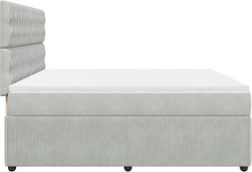 Box spring postel s matrací světle šedá 200x200 cm samet 3292436