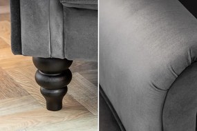 Designová rozkládací sedačka Scarlet Belle II, 220 cm, šedá, samet