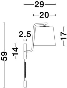 Designové nástěnné svítidlo Sage 20 černé