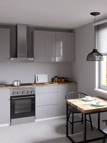 Spodní skříňka, bílá/šedá extra vysoký lesk HG, AURORA D40S4