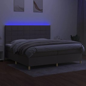 Box spring postel s matrací a LED taupe 200x200 cm textil 3135465