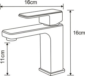 Mexen Cetus umyvadlová baterie, zlatá, 744300-50