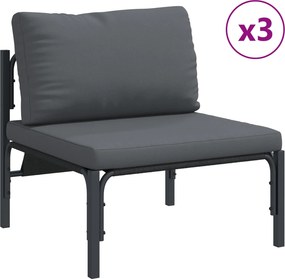 Sada zahradních pohovek 7 ks Černá Ocel 3378991